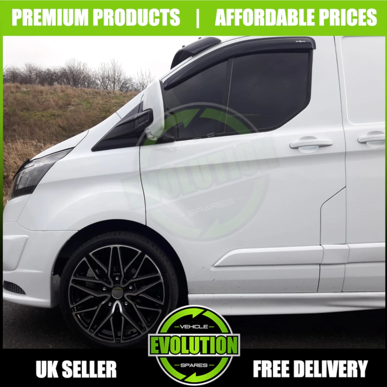 WIND DEFLECTORS RAIN SMOKE TO FIT FORD TRANSIT CUSTOM BRAND NEW 2013-2 ...