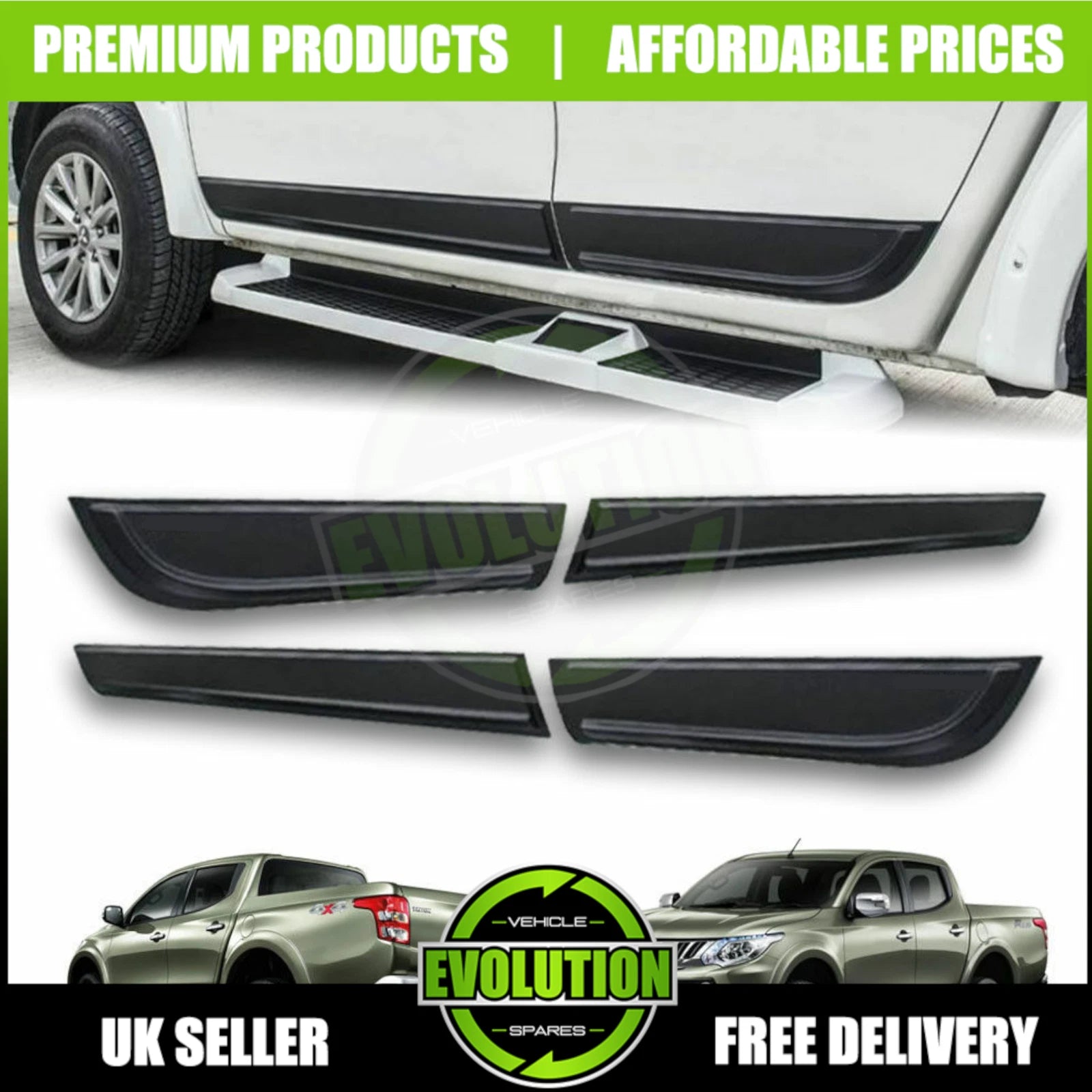 Mitsubishi L200 MK5 2015-2019 DOOR SMALL BODY CLADDING moulding Matte ...